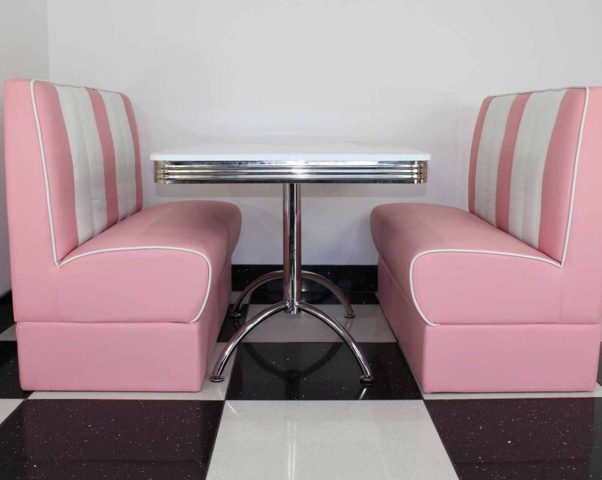 Pink Double Booths With White Table – Just Americana