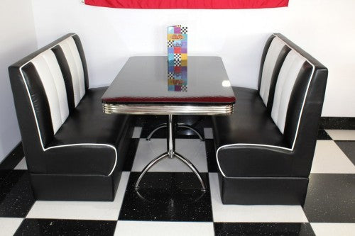 Black Double Booths With Black Booth Table – Just Americana