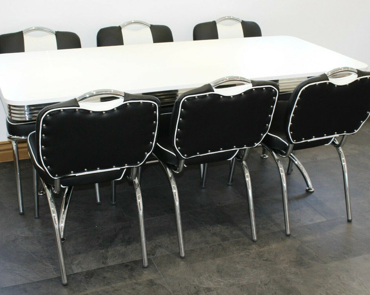 Large Booth Table With Black Studded Chairs – Just Americana