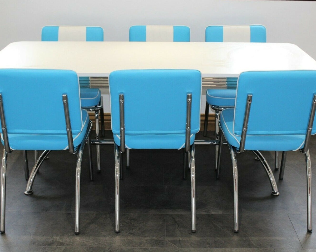 Large Booth Table Blue Diner Set – Just Americana
