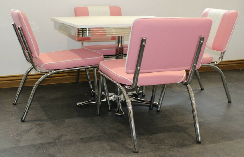 Pink Double Booths With White Table – Just Americana